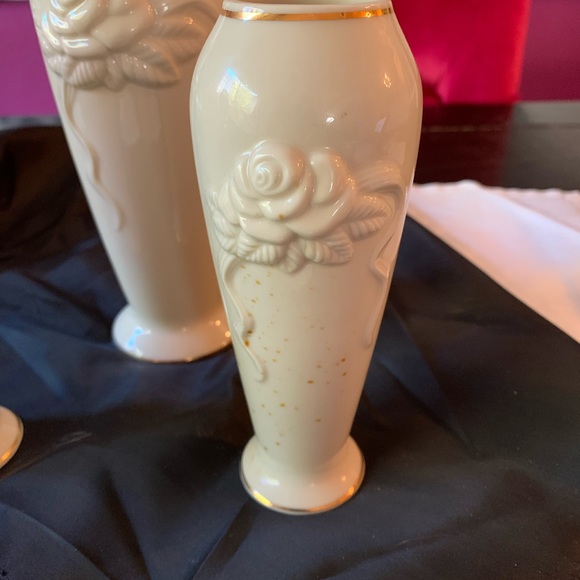 Lenox | Accents | Lenox Rose Blossom Vases With 24k Gold | Poshmark